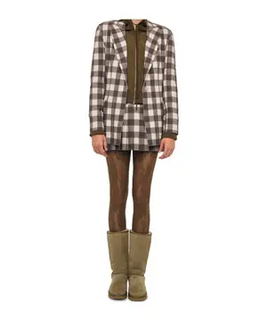 Norma Kamali Checked Single-breasted Blazer