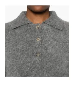 Soft Goat Brushed-effect Knitted Polo Shirt