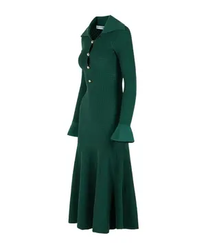 SELF-PORTRAIT Keyhole Knit Midi Dress