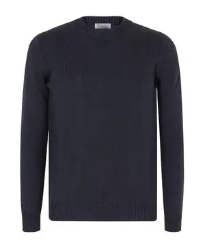 ROBERTO COLLINA Crew Neck Knit Sweater Navy