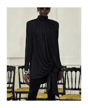 Saint Laurent Draped Jersey Mini Dress
