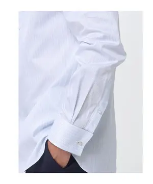 Zegna Striped Poplin Shirt - Blue