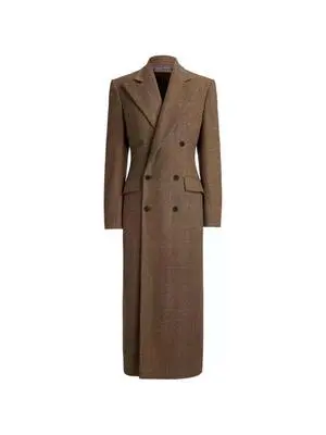 Ralph Lauren Affton Double-breasted Houndstooth Coat - Brown