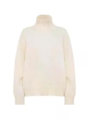 LANEUS Turtleneck Boxy Sweater - Neutrals