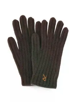 Ruslan Baginskiy Ribbed-knit Logo-embroidered Cashmere Gloves - Brown