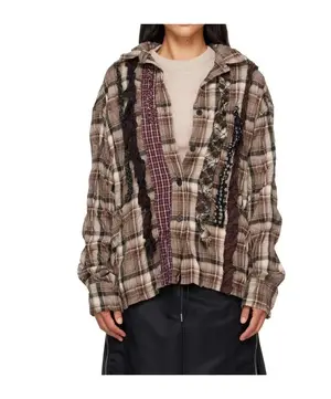 OPEN YY Plaid Ruffled Shirt