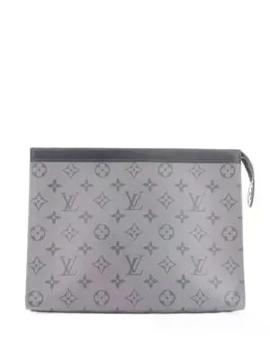 LOUIS VUITTON Pochette Voyage Reverse Monogram Eclipse Canvas Mm Clutch Bag - Black