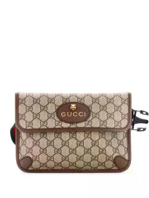 Gucci Neo Vintage Flap Gg Coated Canvas Belt Bag - Brown