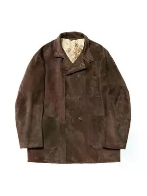 CALMLENCE Double-breasted Suede Jacket