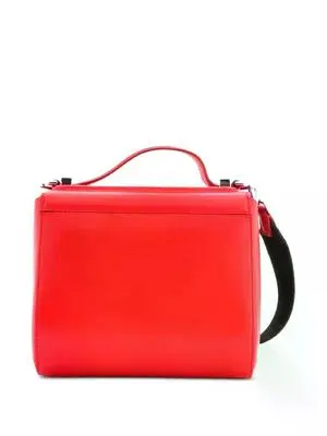 Givenchy Logo Strap Pandora Box Bag Leather Mini Crossbody Bag - Red