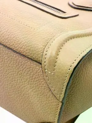 Celine 2000-2015 Nano Leather Luggage Tote Satchel - Neutrals