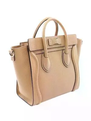 Celine 2000-2015 Nano Leather Luggage Tote Satchel - Neutrals