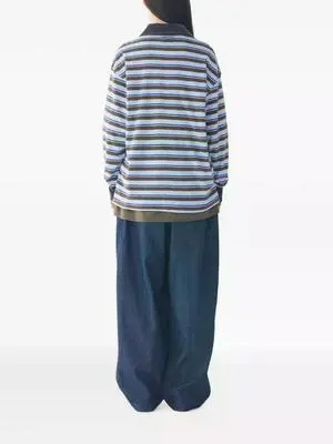 STUDIO TOMBOY Striped Long-sleeve Polo Shirt