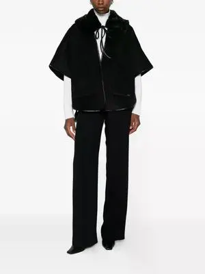 TWINSET Faux-fur Collar Tassel Cape