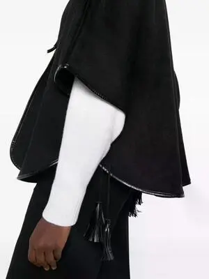 TWINSET Faux-fur Collar Tassel Cape