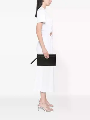 Burberry 2000-2017 Check Embossed Leather Trimmed Clutch Bag