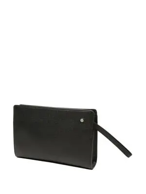 Burberry 2000-2017 Check Embossed Leather Trimmed Clutch Bag
