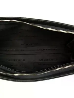 Burberry 2000-2017 Check Embossed Leather Trimmed Clutch Bag