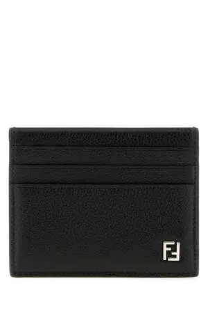 Fendi Leather Ff Card Holder - Black