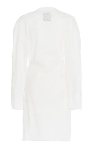 DES_PHEMMES Embroidered Poplin Shirt Mini Dress