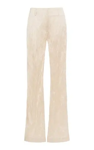 DES_PHEMMES Low-rise Cotton-blend Straight-leg Pants - Ivory