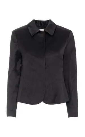 DES_PHEMMES Fitted Satin Blazer - Black