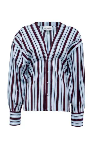 DES_PHEMMES Striped Twill Shirt Multi