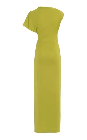 DES_PHEMMES Asyymmetrical Embellished Maxi Dress - Green