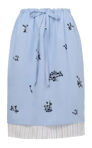 DES_PHEMMES Embellished Cotton Knee-Length Skirt
