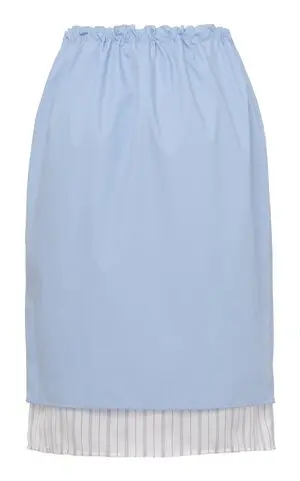 DES_PHEMMES Embellished Cotton Knee-length Skirt - Light Blue