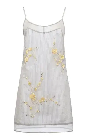 DES_PHEMMES Layered Chiffon Mini Dress - Light Grey