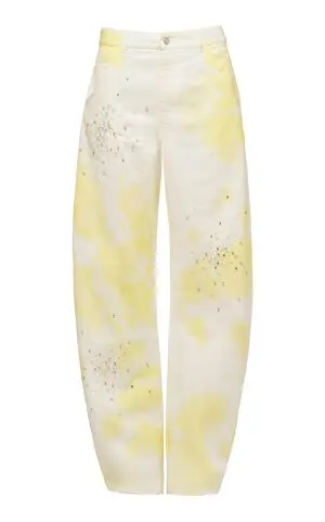 DES_PHEMMES Tie-dye Stretch-cotton Barrel-leg Pants - Multi