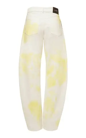 DES_PHEMMES Tie-dye Stretch-cotton Barrel-leg Pants