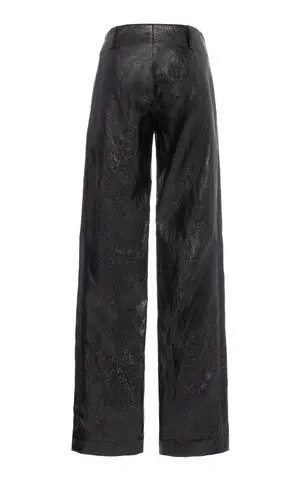 DES_PHEMMES Low-rise Faux Leather Straight-leg Pants