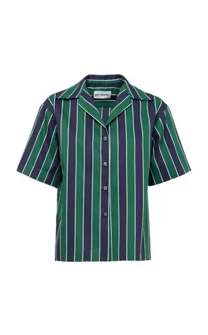 DES_PHEMMES Hawaiian Striped Poplin Shirt - Multi