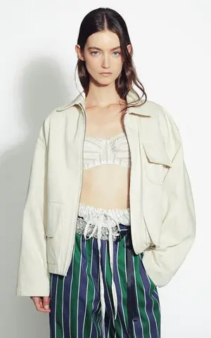 DES_PHEMMES Striped Satin Wide-leg Pants