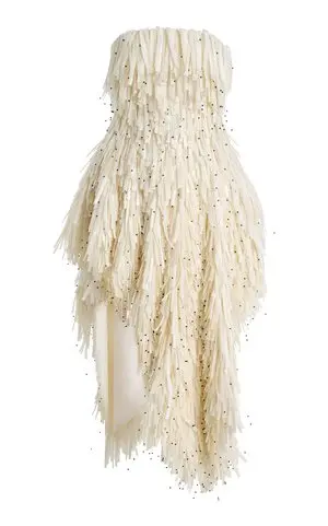 Simkhai Brooklyn Bustier Midi Dress - Ivory