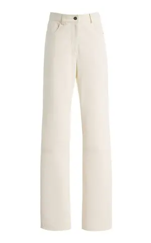 Simkhai Roselani Leather Straight-leg Pants - Ivory