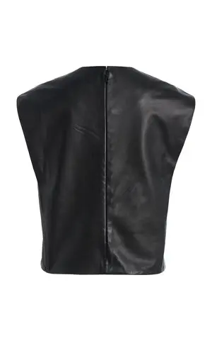 Simkhai Fontaine Leather Cropped Top