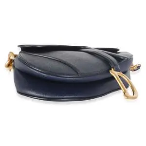 Dior Deep Ocean Grained Calfskin Saddle Bag - Blue
