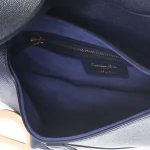 Dior Deep Ocean Grained Calfskin Saddle Bag - Blue