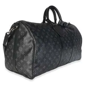 LOUIS VUITTON Monogram Eclipse Canvas Keepall Bandouliere 55