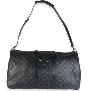 LOUIS VUITTON Monogram Eclipse Canvas Keepall Bandouliere 55