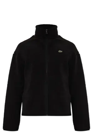 Lacoste Teddy Fleece With Stand-up Collar - Black