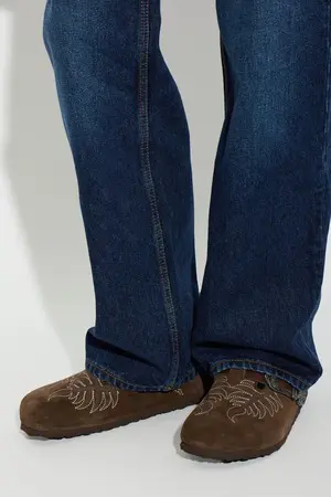 Etro X Birkenstock Embroidered Suede Mules