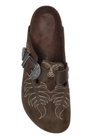 Etro X Birkenstock Embroidered Suede Mules