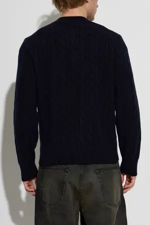 Lacoste Wool Sweater With Decorative Cable Knit