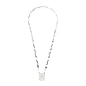 Celine Tag Necklace - Silver