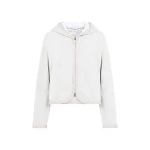 Moncler Zip Up Cardigan - White