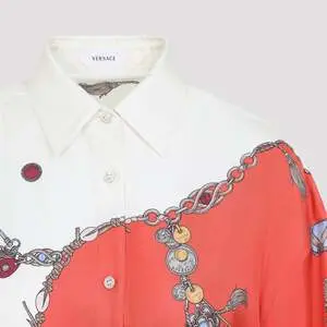 Versace Twill Silk Stolen Jewels Dress - Multicolor